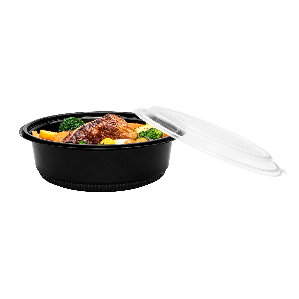 48 oz PP Round Microwaveable Container (Black) - Keary Website